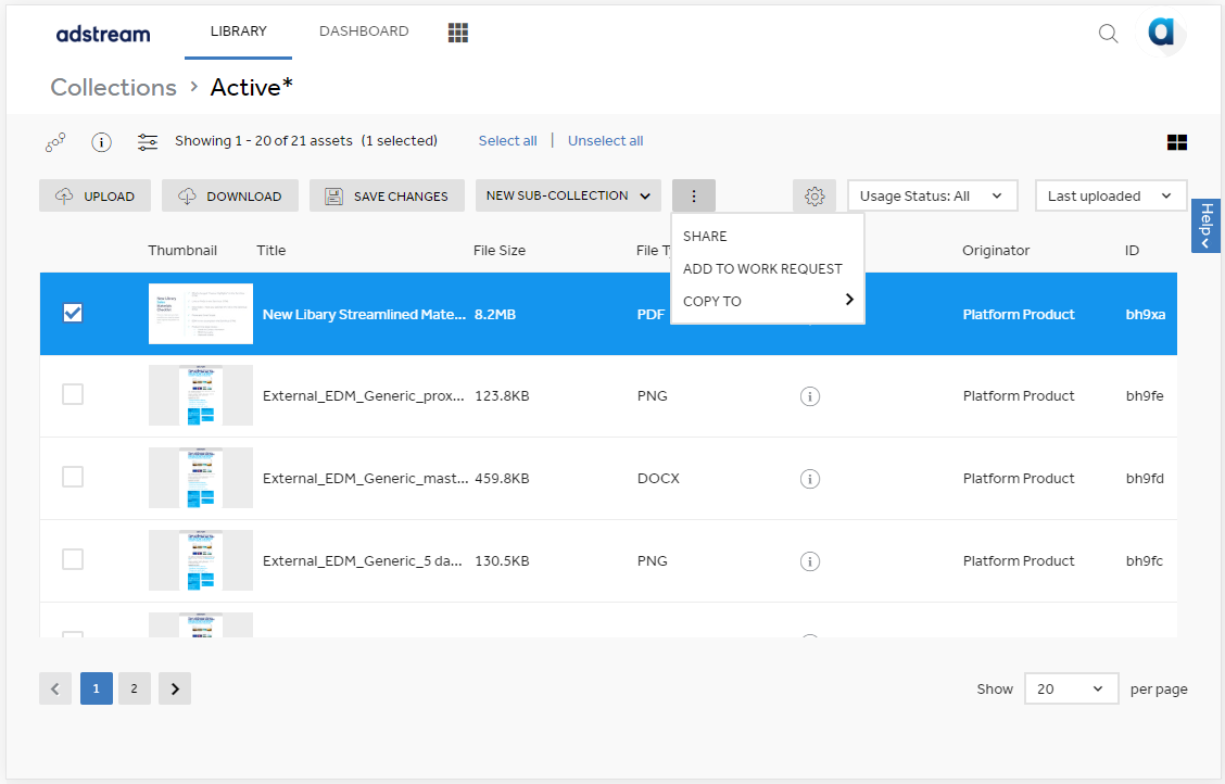 Working With Assets – Adstream Help Centre